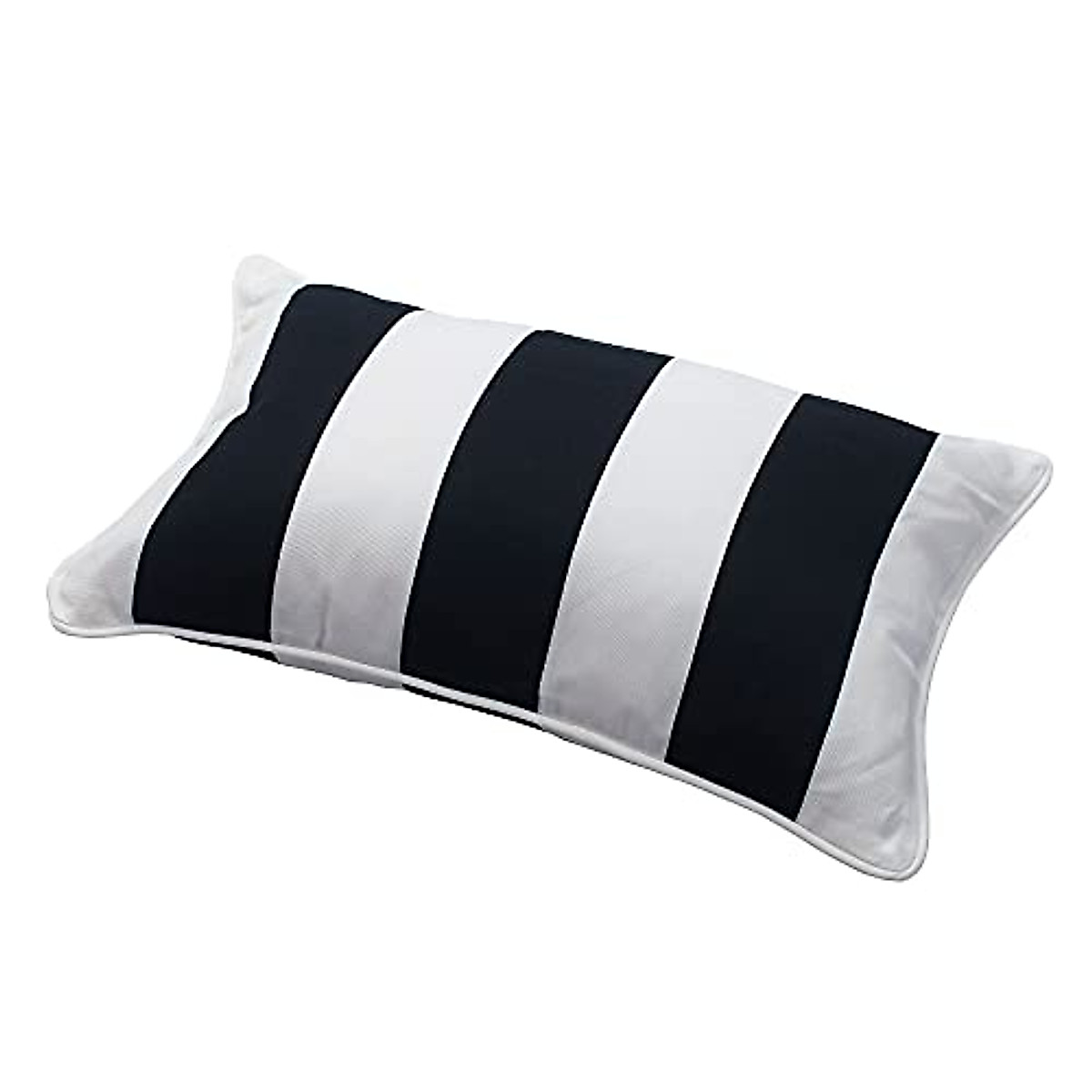 IN4 Care 12x19 Lumbar Throw Pillows Set of 2, Outdoor Summer Spring Garden Farmhouse Décor Outside Furniture Bench Decorative Pillows for Patio Sofa Couch Chair Bed-Black White