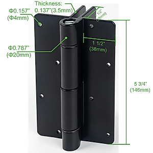 Gudwells Aluminum 5 3/4” Self Closing Metal Safety Gate Hinge for Residential Pool Safety Gate Aluminum Vinyl Iron Wood Gate, Self Closing Force Adjustable Spring Hinges (Sold as a Pair)