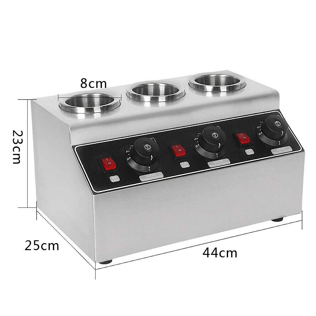 Electric Food Sauce Warmer Heater,Jam Heat Preservation Machine, Multifunction Topping Fondue Warmer, Cheese Dispenser with 3 Squeeze Sauce Bottles 240W