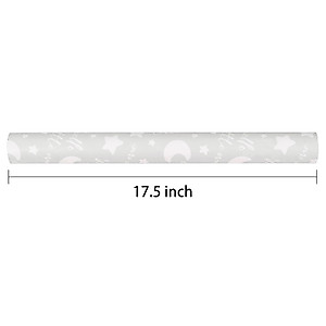 RUSPEPA Reversible Wrapping Paper Roll - Mini Roll - Baby Light Gray Pattern Great for Baby Shower, Birthday, Party - 17.5 Inches X 32.8 Feet