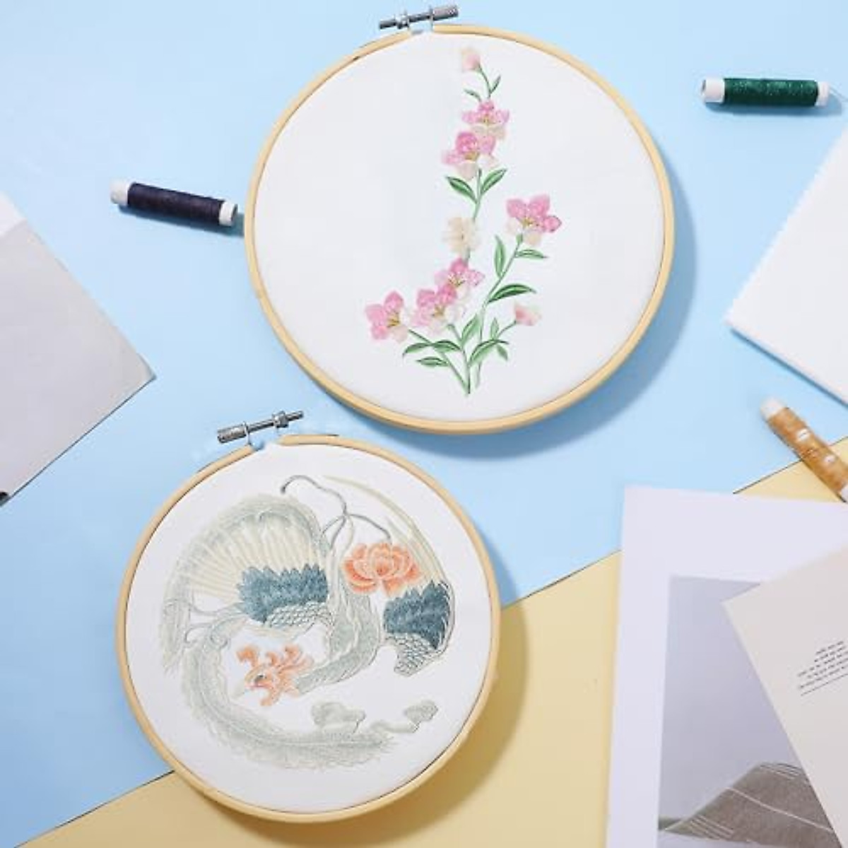 10Pcs Embroidery Fabric Squares 9.84 x 9.84Inch Cream Cotton Fabric Pre-Cut Natural Embroidery Cloth Embroidery Cross Stitch Fabric Squares Classic Aida Cloth Embroidered Fabric for Embroidery Garment