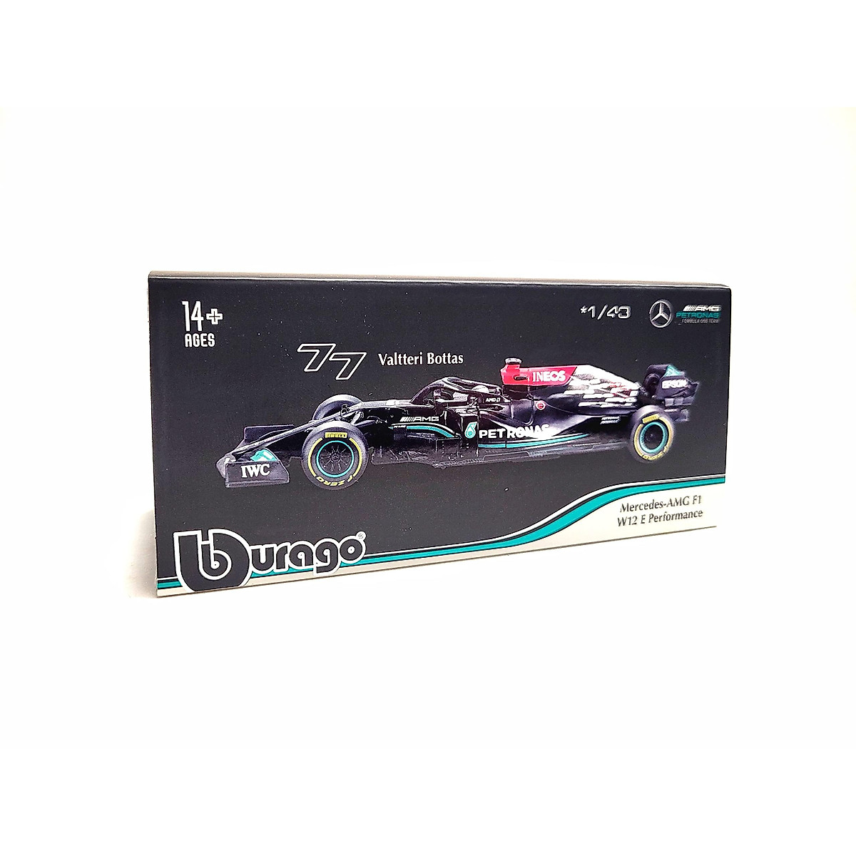 Bburago B18-38058H 1:43 F1 Mercedes AMG W12 E-Performance with Helmet Hamilton, Assorted