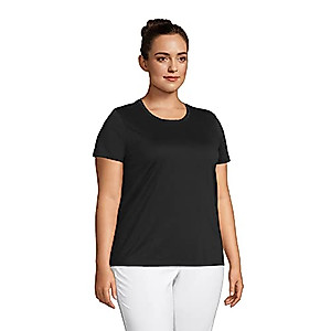 Lands' End Women s SS Relaxed Supima Crew Neck T Shirt Black Plus 2X