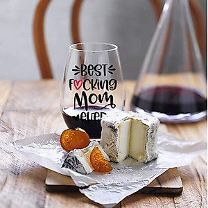 Perfectinsoy Funny Mom Gifts, Best Mom Ever Wine Glass, Mother's Day Gifts for Her, Women, Wife, Sister, Boss, Colleague, Mom, New Mom, Mother, Aunt, Grandma, Grandmother, Birthday Gift for Mom