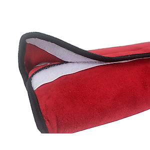 Hillento Auto Seat Belt Pillow Car Safety Belt Protect, Shoulder Pad, Headrest Neck Support, Adjust Vehicle Seat Belt Cushion for Kids, Children, Adult, Red