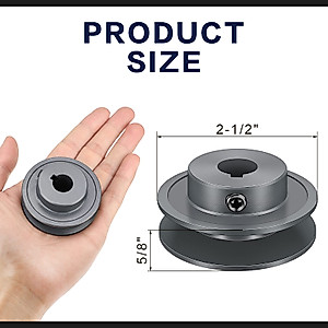 Tondiamo Mechanical Belt Pulley Single/Double Groove Web Sheave Bored-to-Size Belt Sheave Cast Iron Belt Section (AK25-5/8, Single Groove)