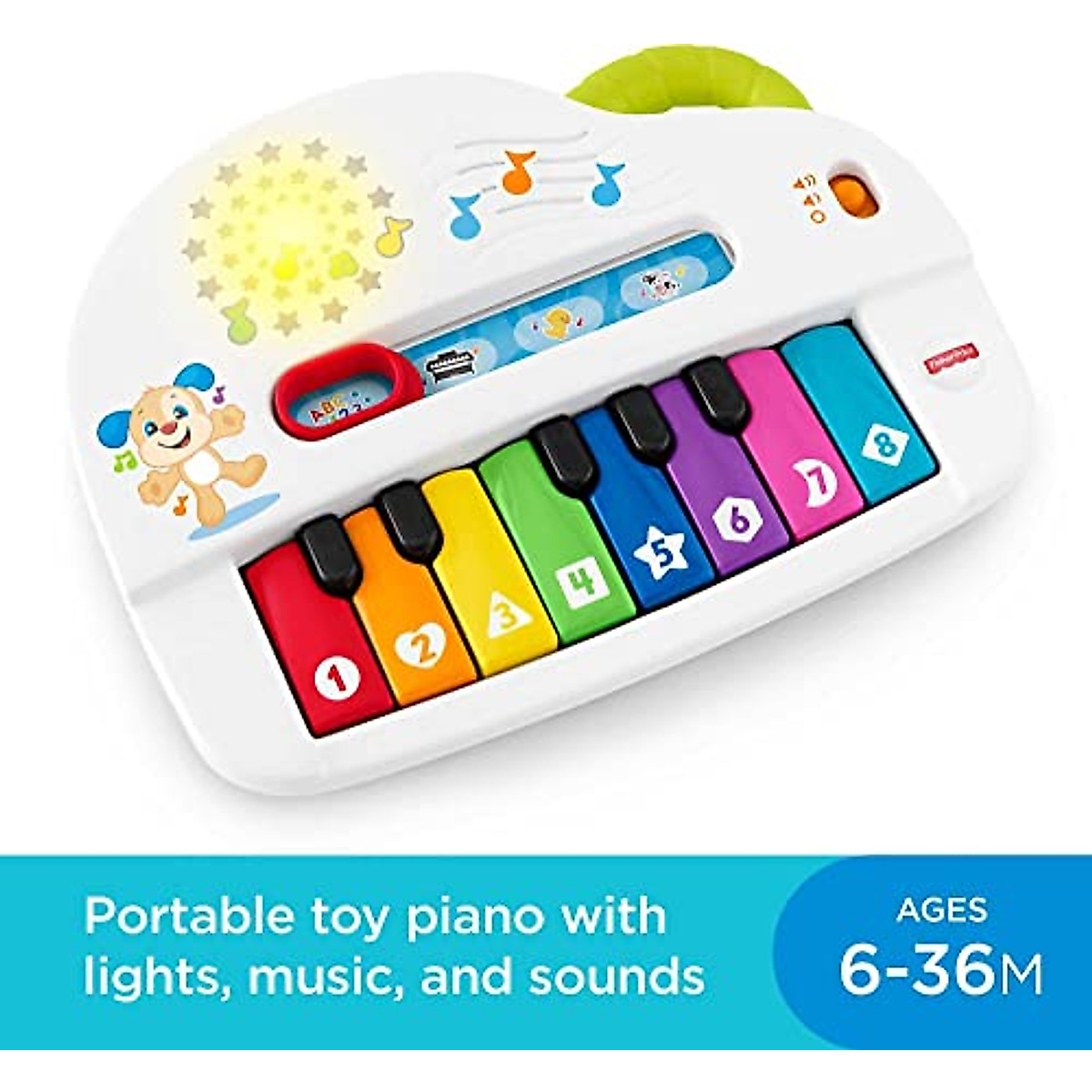 Fisher-Price Laugh & Learn Baby Toy Silly Sounds Light-Up Piano With Learning Content & Music For Ages 6+ Months