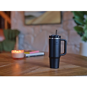 Stanley Quencher H2.0 Tumbler with Handle and Straw 30 oz | Flowstate 3-Position Lid | Cup Holder Compatible for Travel | Insulated Stainless Steel Cup | BPA-Free | Black 2.0