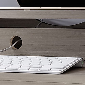 Sauder Beginnings Desk, L: 46.81" x W: 18.50" x H: 29.96", Silver Sycamore Finish