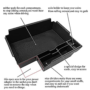 Vesul Center Console Organizer Storage Tray Compatible with Ford Explorer 2020 2021 2022 2023 2024 Armrest Box ABS Tray Insert Organizer Glove Pallet