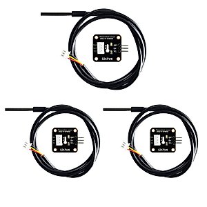 Gikfun DS18B20 Waterproof Digital Temperature Sensor with Adapter Module for Arduino (Pack of 3 Sets) EK1183