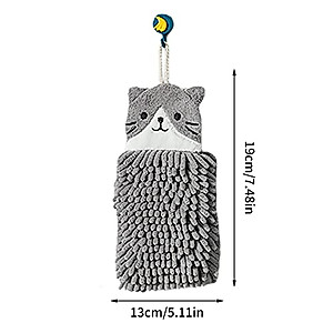 Uwariloy Chenille Hand Towel - Cute Animal Soft Hanging Hand Towels, Fast Drying & Absorbent Thick Microfiber Hand Towel Decorative Towels for Kitchen Bathroom