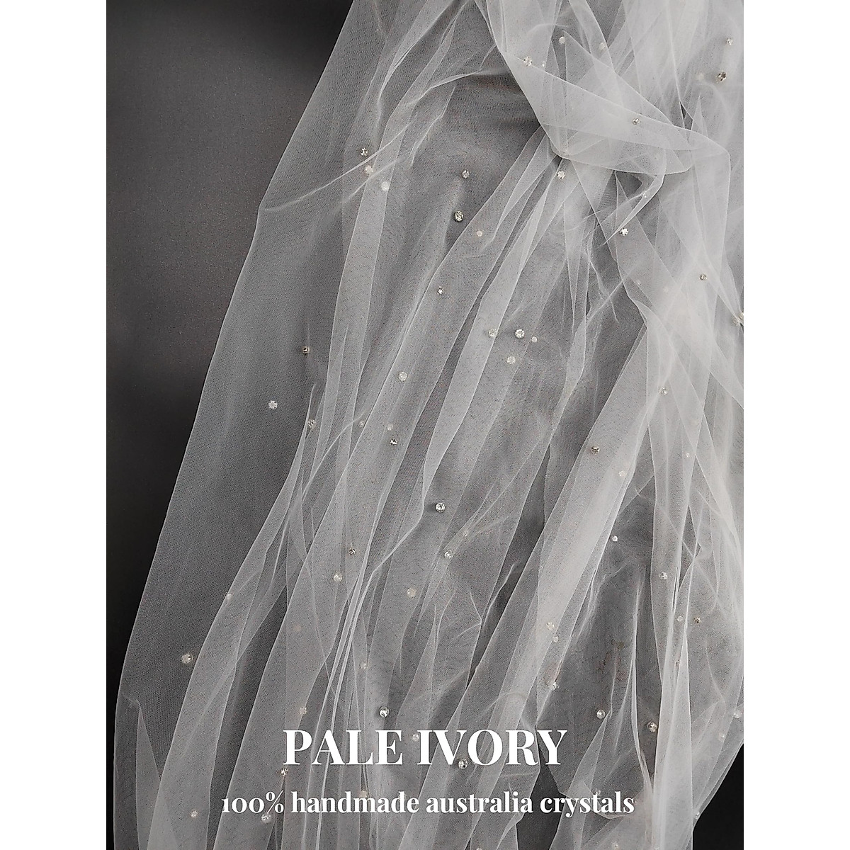 Passat Austrian Rhinestones Bridal Veil Crystals Wedding Veil Beaded Veils For Brides 1T3M Cathedral Ivory Bridal Veils For Wedding Gifts