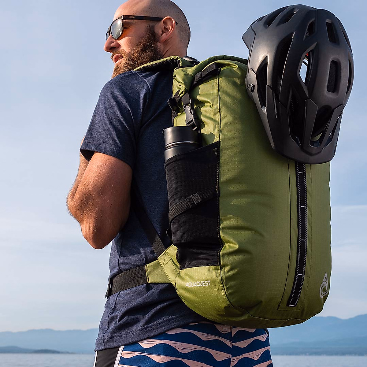 AquaQuest Cloudbreak Waterproof Bag - Large 30L Day Pack - for Commuting to Work, College, Protect your Laptop - Blue