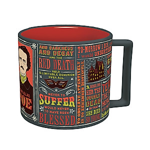 Edgar Allan Poe Coffee Mug - Poe's Most Famous Quotes and Writings - Comes in a Fun Gift Box - by The Unemployed Philosophers Guild