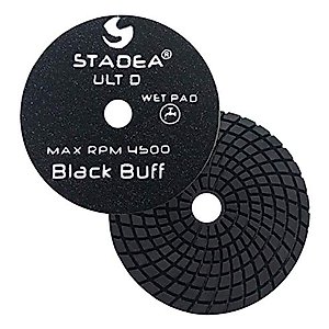 Stadea PPW108X Granite Polishing Pads 4" Diamond Pad Black Buff For Granite Quartz Stones Polish
