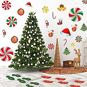 156PCS Christmas Peppermint Floor Decals Footprints Stickers for Christmas Candy Party Decoration Xmas Party Decor Supplies, 12 Sheets