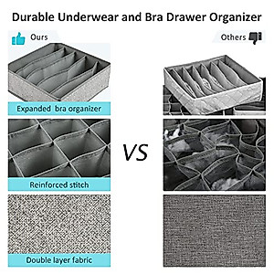 GOGOODA 8 Pack Drawer Organizer for Underwear Bra Sock Tie and Delicats Small Items