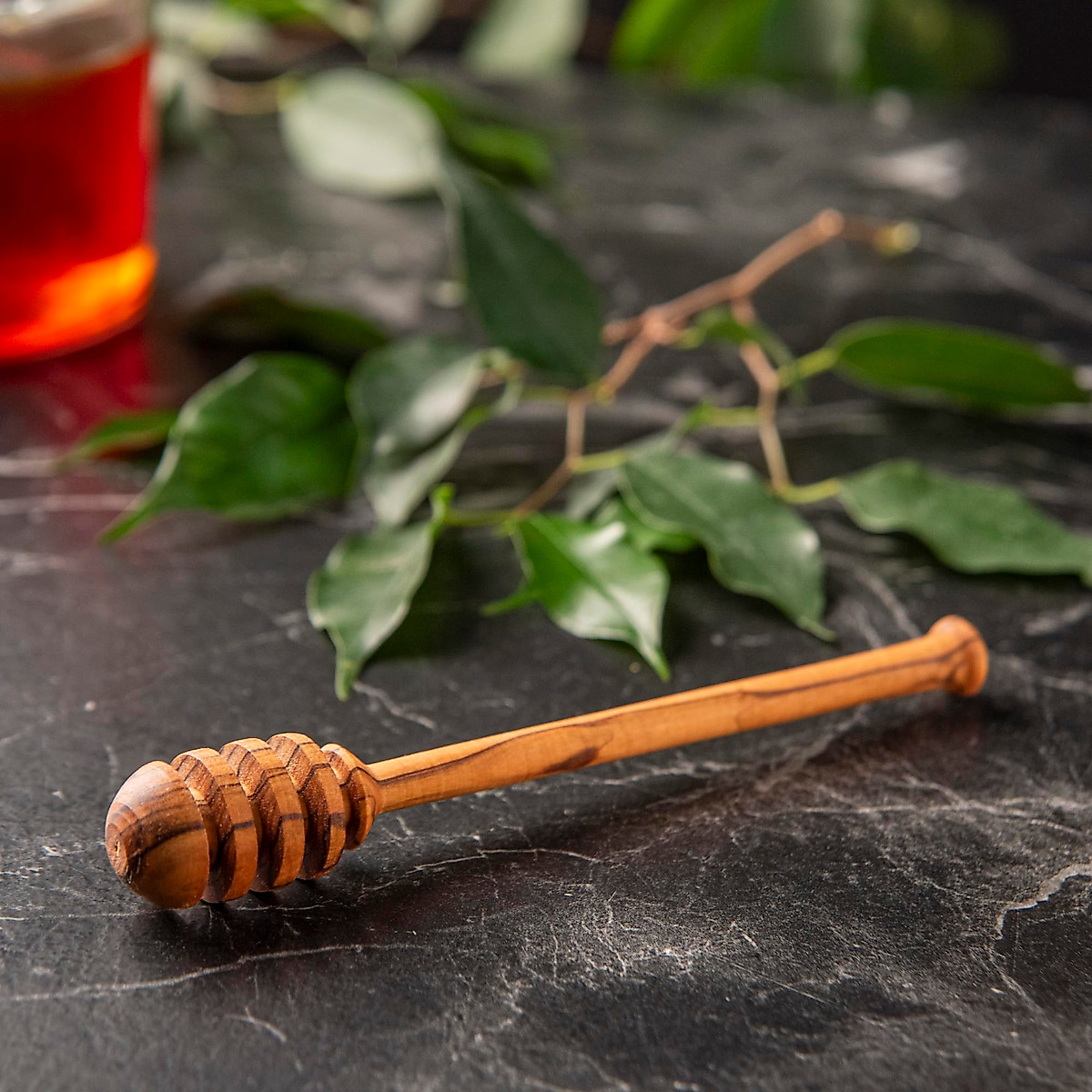 Honey Dipper, Olive Wood Honey Stick, Handcrafted Honey Spoon 6-Inches (6 Inch)