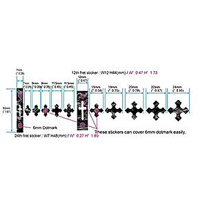 Jockomo Cross White Pearl Guitar Inlay Sticker