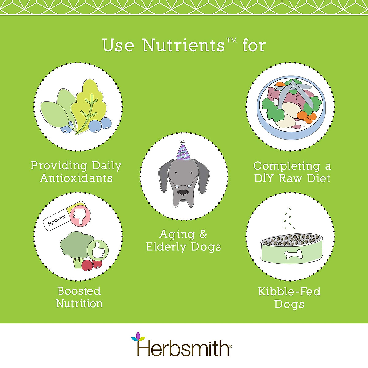 Herbsmith Nutrients Superfood Dog Multivitamin Featuring Vitamins & Minerals from Whole Foods Boost Kibble or DIY Raw with Antioxidants for Puppies to Seniors - 6.5 oz