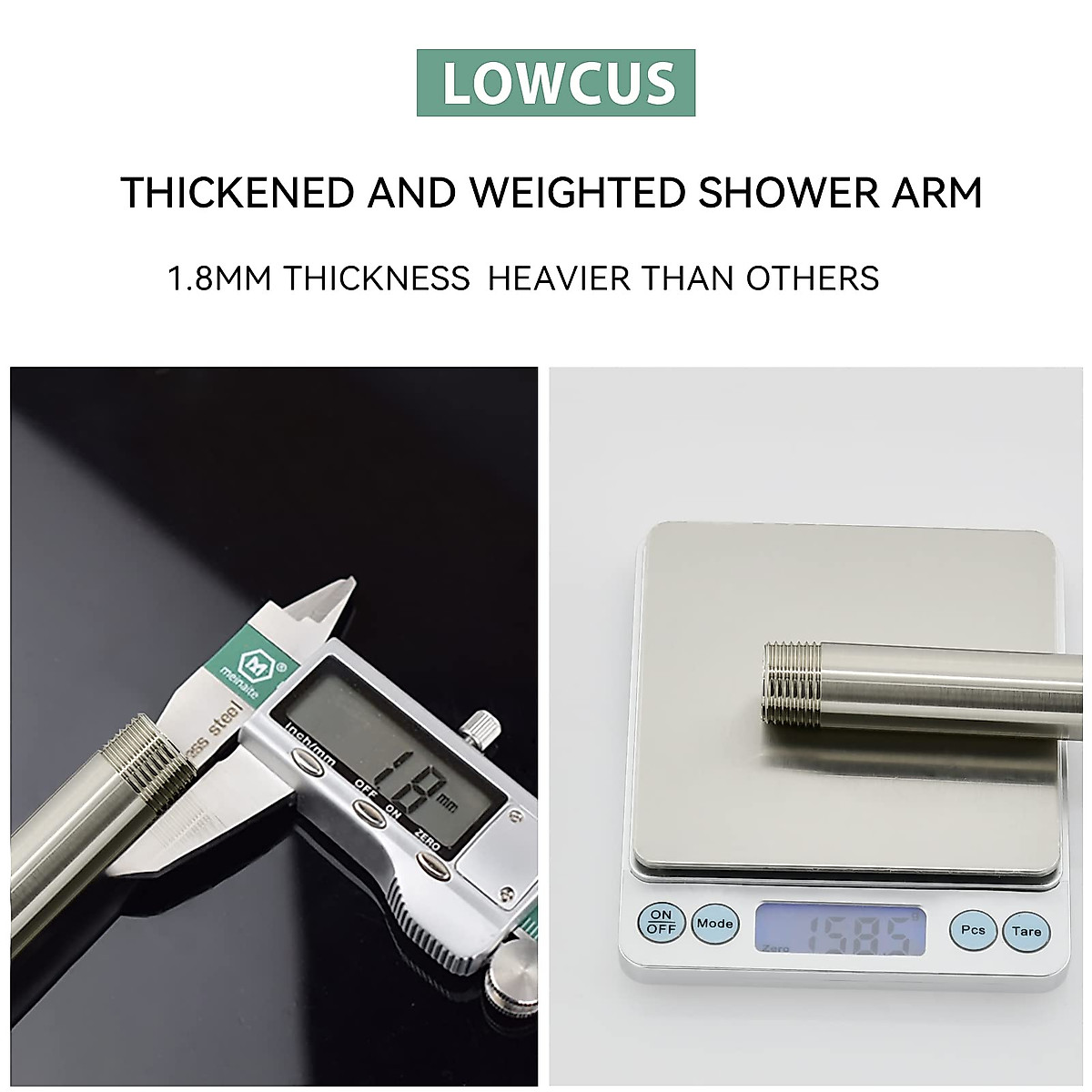 123815BN Replacement For Moen 8 Inches Anti-leakage Ceiling Wall Mounted Bend Accessories-Basic Shower Arm and Flanged,Made of Solid Brass,Brushed Nickel