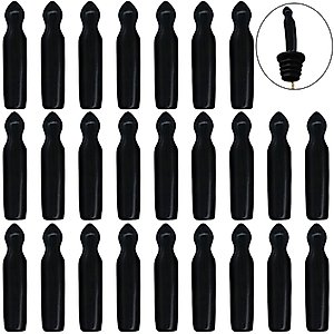 25 Pack Spot Caps Pourer Covers, Liquor Caps Bottle Spout Dust Protection for Liquor Bottles, Black