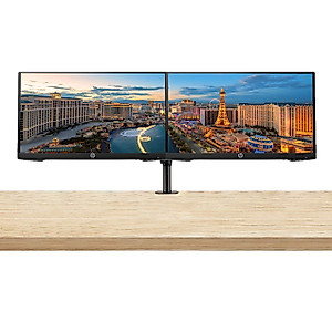 HP P22h G4 22 Inc Class LED-Backlit LCD 2-Pack Monitor Bundle with Desk Mount Clamp Dual Monitor Stand, FHD 1080p, LED Backlit, IPS, Anti-Glare, Tilt (HDMI, VGA and DisplayPort) for Home and Office