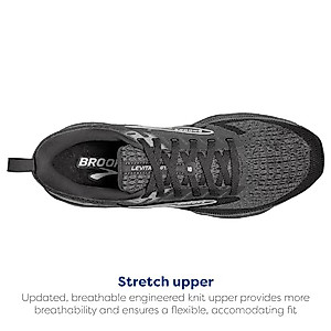 Brooks Men’s Levitate GTS 6 Supportive Running Shoe - Blackened Pearl/Ebony/White - 9 Medium