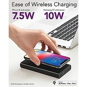 ZMI LevPower M10 MFi & Qi Certified USB PD Portable Charger with USB-C & Lightning Ports, Wireless Power Bank Compatible with iPhone 14/13/12/11/Pro/Max/X/XS/XS Max/8/8 Plus & iPad