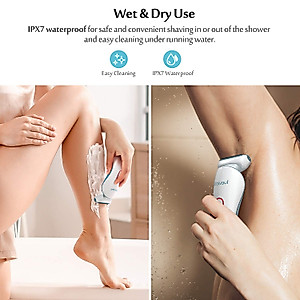 Electric Shaver for Women, Ribivaul Women's Electric Razor for Legs and Underarms, Cordless Ladies Electric Razor for Women Pubic Hair, 3-Blade in 1 Foil Shaver and Bikini Trimmer, Wet & Dry Use, Blue