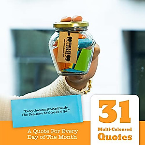 Smiles By Julie Success & Inspiration Jar | A Jar of Inspirational Quotes for Your Best Friend, Sister, Mom & More | Creative & Unique Gift | Jar of Smiles, Happy, Positive & Kind Notes | 31 Quotes