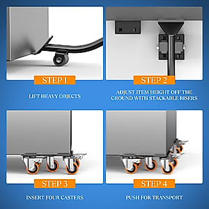 2000 lb Capacity - Heavy Duty Furniture Movers with Wheels and Moving Dolly, Includes Furniture Lifter Jacks Tool Set, Gliders, Sliders, 5 Rollers Casters Cart. Easily Move Furniture, Piano, Equipment