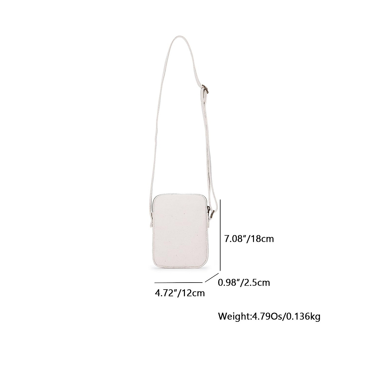 YONBEN Crossbody Bag Small Cell Phone Purse Holder Wallet with Strap for Women Adjustable Shoulder Straps Pure Cotton Canvas with Zipper