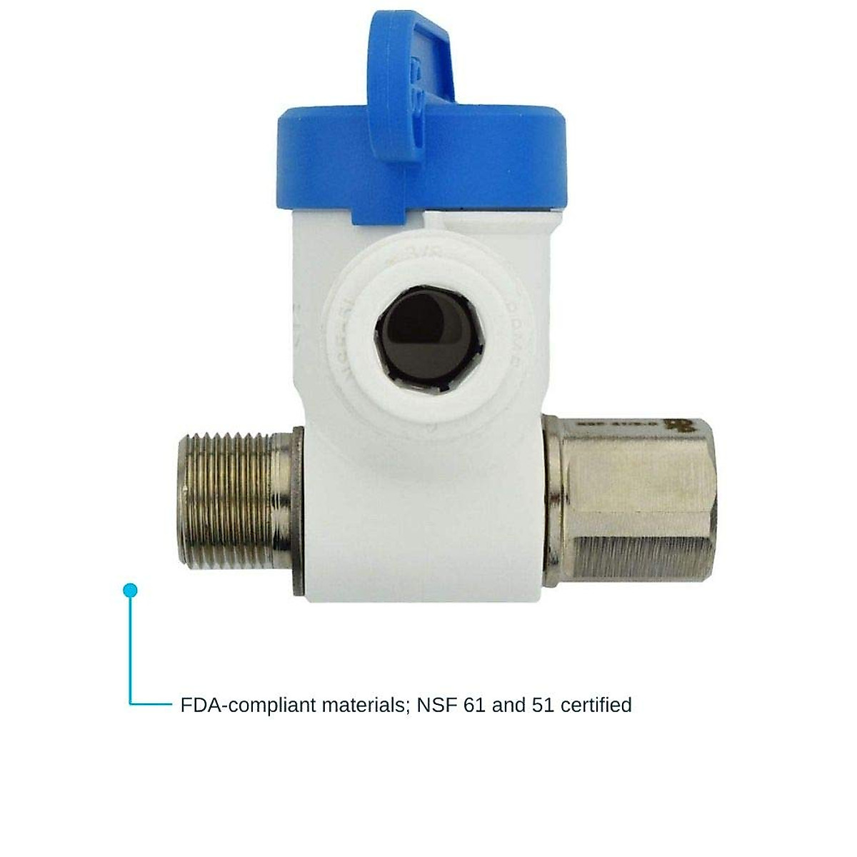 John Guest Speedfit 3/8 x 3/8 x 3/8 Inch Angle Stop Adapter Valve, Push to Connect Plastic Plumbing Fitting, ASVPP2LF