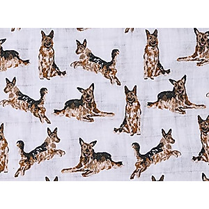 Mud Pie Baby Dog Breed Swaddle Blanket, German Shepherd 47" x 47"