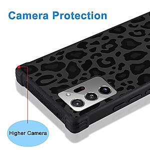 KANGHAR Case Compatible with Galaxy Note 20 Ultra,Black Leopard Design,Tire Texture Non-Slip +Shockproof Rugged TPU Protective Case for Samsung Galaxy Note 20 Ultra-Leopard Pattern