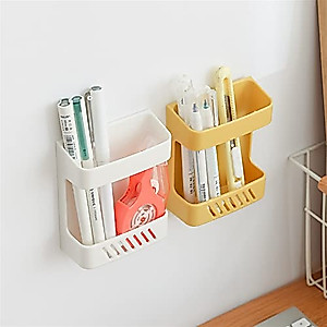 INKSKI Chopstick Basket Perforated Table Side Wall Mounted Kitchen Shelf (Color : Red)