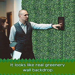 Juexica 16 Pieces Grass Wall Panels 10 x 10 Inch Boxwood Hedge Wall Panels Artificial Grass Backdrop Wall Faux Greenery Fake Grass Wall for Indoor Outdoor Plant Wall Decor Garden Fence Decorations