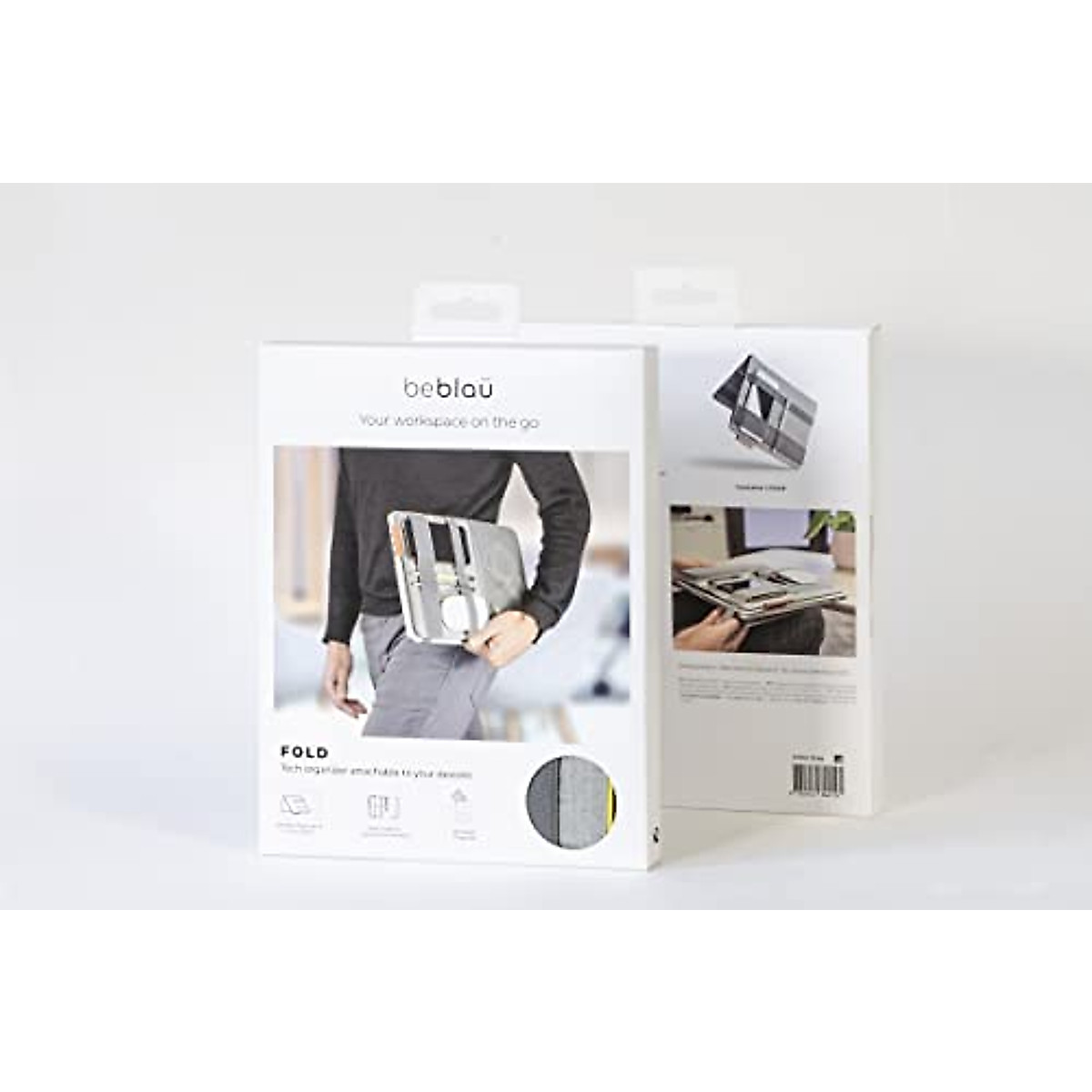 Beblau FOLD Portable Tech Organizer attachable to your Devices | Desktop Organizer Office, Home & School | Working from Home Solution | Laptop accessories Backpack Insert FATHERS GIFT| DARK