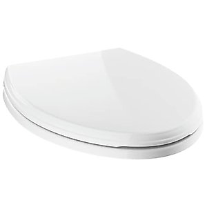 Delta Faucet Wycliffe Slow Close Elongated Toilet Seat with Non-Slip Seat Bumpers, Soft Close Toilet Seat Elongated, Toilet Seat Slow Close, White 811901-WH