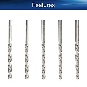 Auniwaig 6.8mm Twist Drill Bit HSS-4241 Straight Shank Drilling Twist Drill Bit for Metal, Wood, Steel, Aluminum Alloy, Manual Work DIY Silver 5Pcs