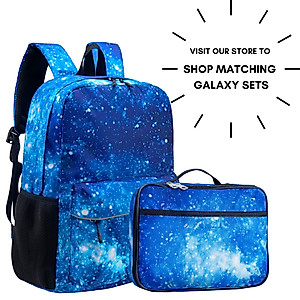 Fenrici Galaxy Lunch Box for Boys, Kids, Boy's Lunch Box for School, Insulated Lunch Bag for Preschool, K-6, Soft Sided Compartments, Spacious, BPA Free, Food Safe,10.8in x 8.5in x 2.8in, Blue