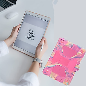 iPad Air 2 Case iPad 6th Generation Case iPad 5th Generation Case Shockproof Case Ultra Slim Lightweight Stand Case for 9.7 inch iPad (Pink)