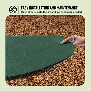 Playsafer Playground Safety Rubber Wearmat for Swingsets and Slides - 1" Thick X 24" W X 40" L (1 Pack, Green)