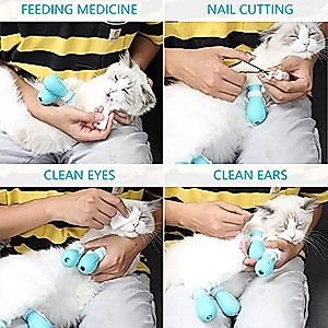 4Pcs Cat Boots for Cats Only Paw Covers Protectors Claws Shoes Paws Wound Boot Silicon Anti Scratch Cat Mittens for Bathing, Nail Clipping, Ears Cleaning, Treatment