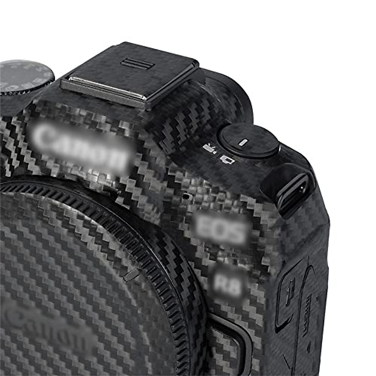 EOS R8 Skin，Anti-Scratch Anti-Wear Camera Cover Protector Sticker for Canon EOS R8 Full-Frame Mirrorless Camera Body Protective Film Protection - Carbon Fiber Black