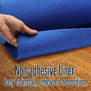 Reizen Tech Max-Tough Tool Box Liner-18 inches x 24 feet x 3mm - Stay-Put Surface Defends Against Wear and Tear - Keeps Tools Protected and Organized - Garage Shelves, Tool Chest, and Cabinets - Blue