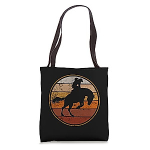 Rodeo Bucking Bronco Horse Retro Style Cowboy Men Women Kids Tote Bag