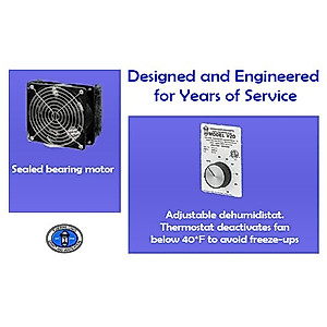 Tjernlund V2D UnderAire Crawlspace Ventilator Fan Moisture Mold Reducing,220 CFM,silver